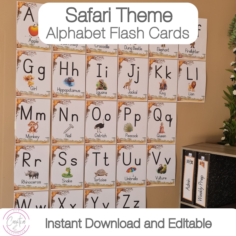 Safari Theme Classroom | Alphabet Posters | Alphabet Class Display ...