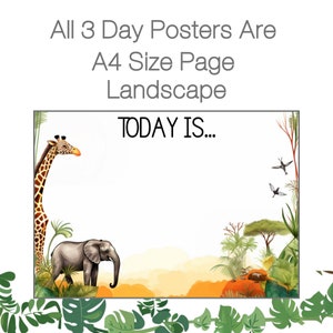 Safari Theme Classroom Days of the Week Poster Printable & Months of ...