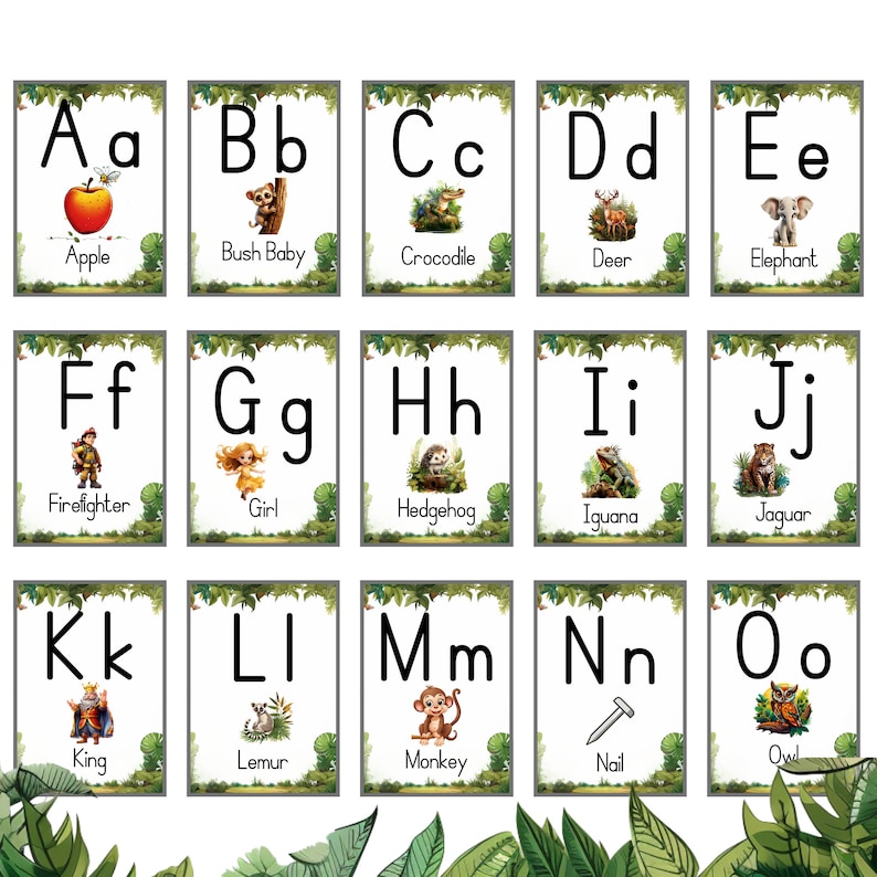 Jungle Classroom Theme | Alphabet Posters | Alphabet Class Display ...