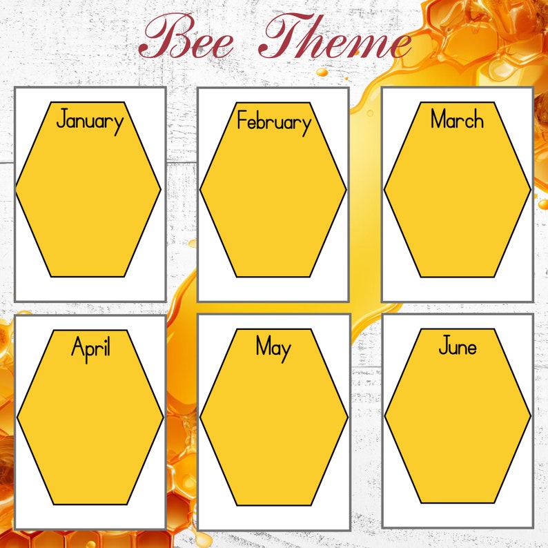 Bee Themed Classroom Birthday Chart Ideas Printable Birthday Charts for Kindergarten Instant ...
