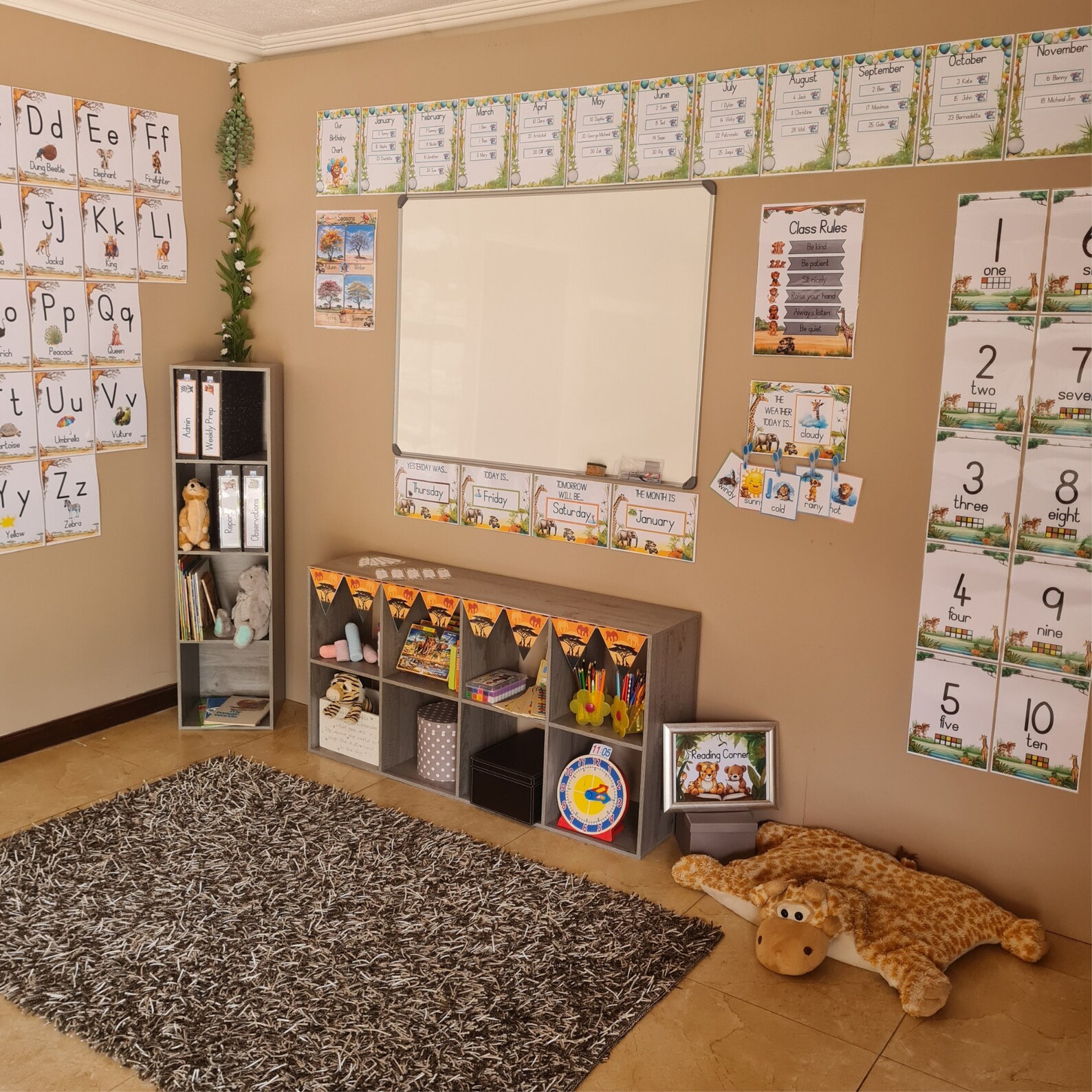 Safari Theme Classroom | Number Flashcards | Number Posters | Editable ...