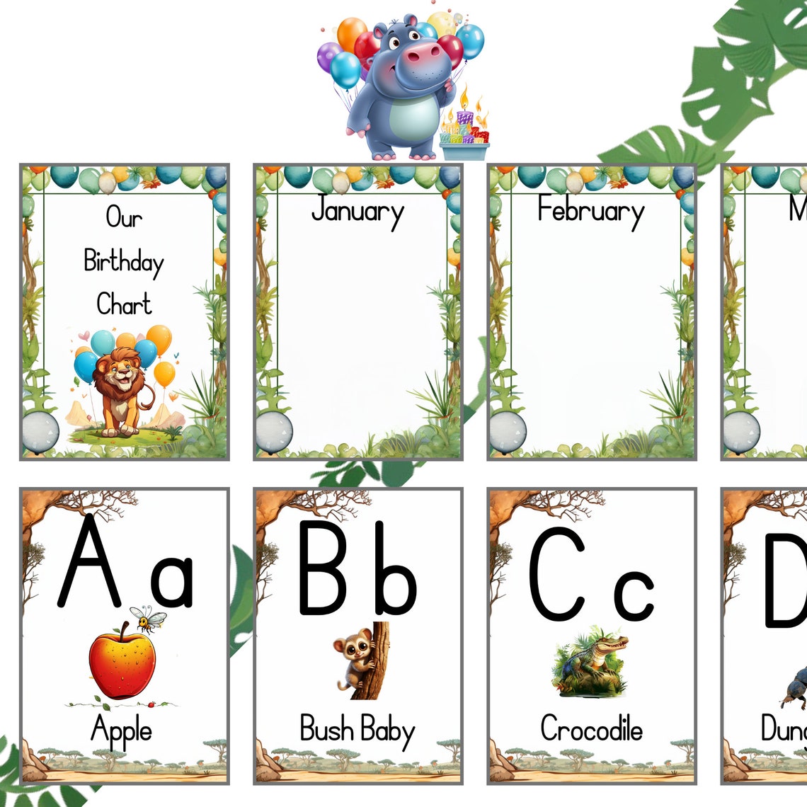 Safari Theme Classroom Decor Bundle Printables Includes 7 Amazing ...