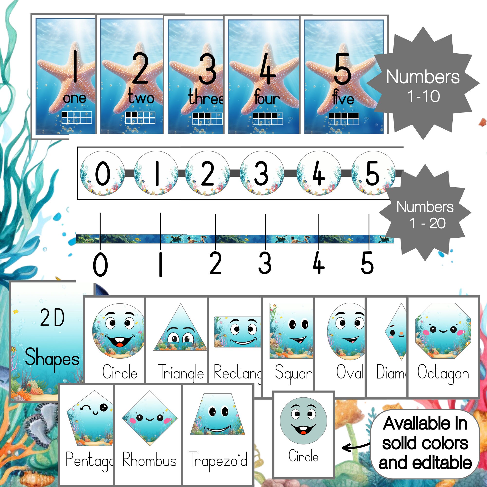 Under the Sea Classroom Decor Bundle Printables - Includes 15 Amazing ...