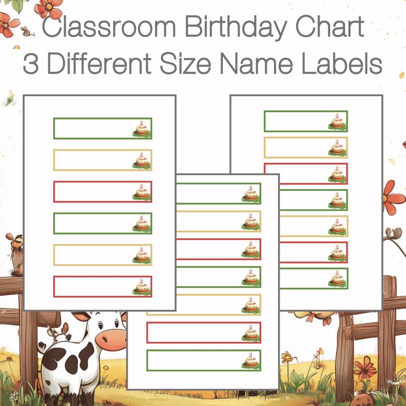 Farm Theme Classroom | Birthday Chart Ideas Printable | Birthday Charts ...