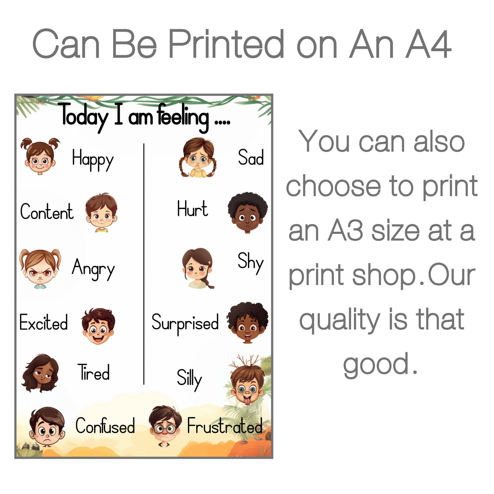 Safari Theme Classroom Affirmation Station and Feelings Chart | Class ...