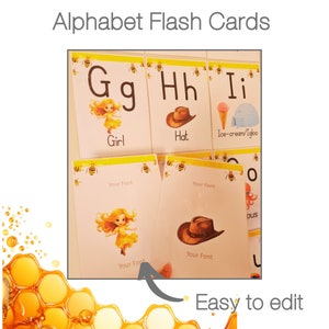 Bee Themed Classroom Alphabet Flashcards PDF Printable - Alphabet ...