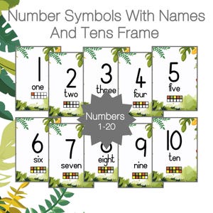 Dinosaur-themed Classroom | Number Flashcards | Number Posters | Editable Numbers | Numbers With ...