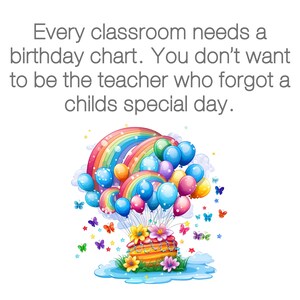 Rainbow Themed Classroom Birthday Chart Ideas Printable - Birthday ...
