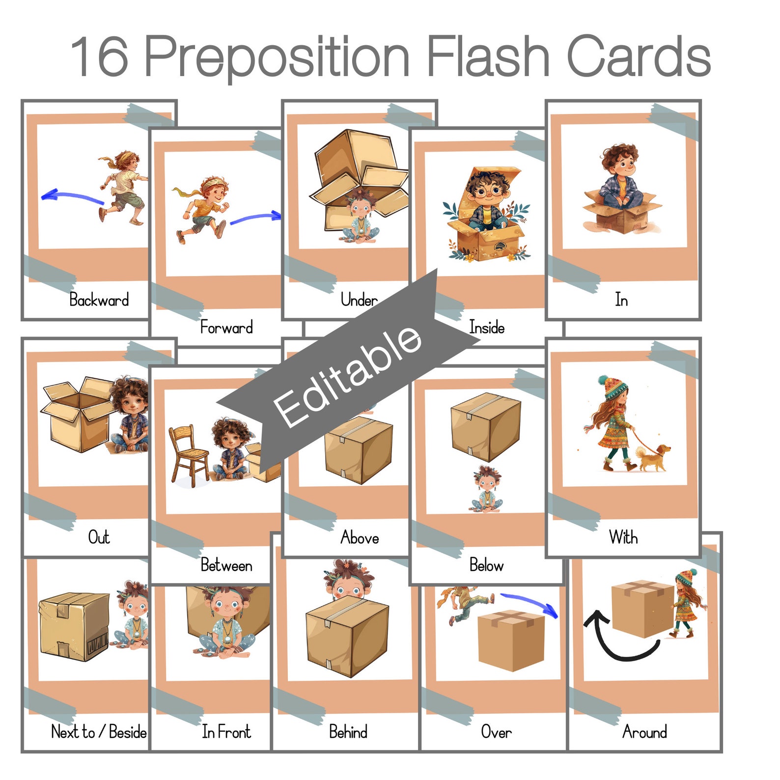 Boho Rainbow Theme Classroom | Prepositions | Learning Positions With ...