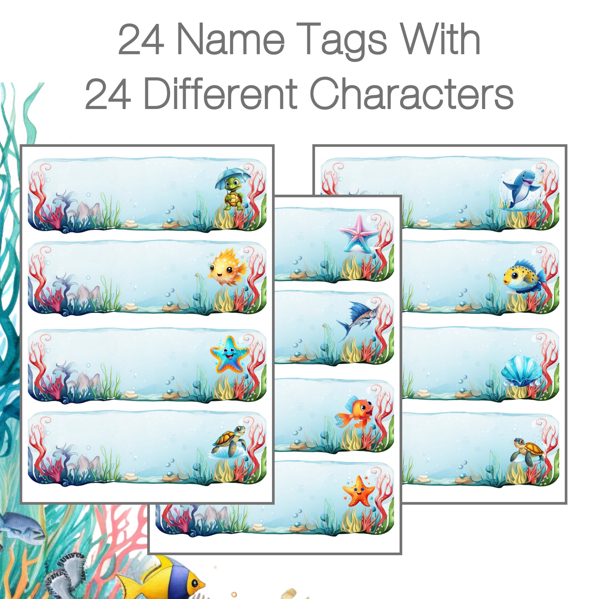 Under the Sea Classroom Theme Classroom Name Tags Printable Name Tags ...