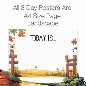 Farm Theme Classroom Days of the Week Poster Printable & Months of the ...