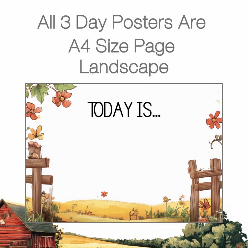 Farm Theme Classroom Days of the Week Poster Printable & Months of the ...