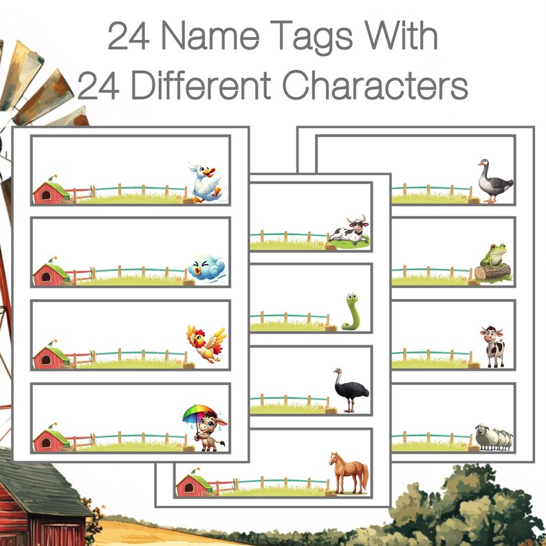 Farm Theme Classroom Name Tags Printable - Name Tags for Little ...