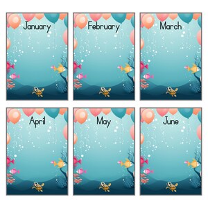 Under the Sea Theme Classroom Birthday Chart Ideas Printable - Birthday ...