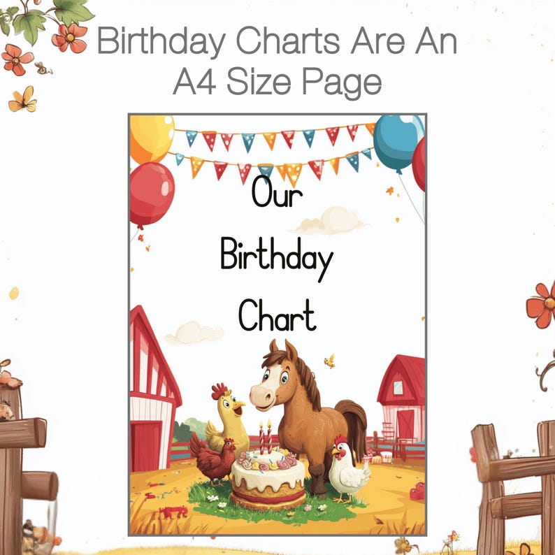 Farm Theme Classroom | Birthday Chart Ideas Printable | Birthday Charts ...