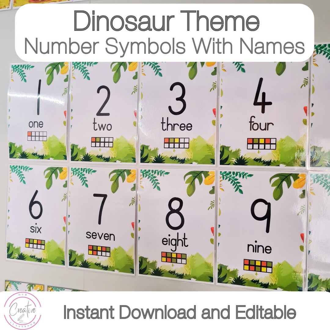Dinosaur-themed Classroom | Number Flashcards | Number Posters ...