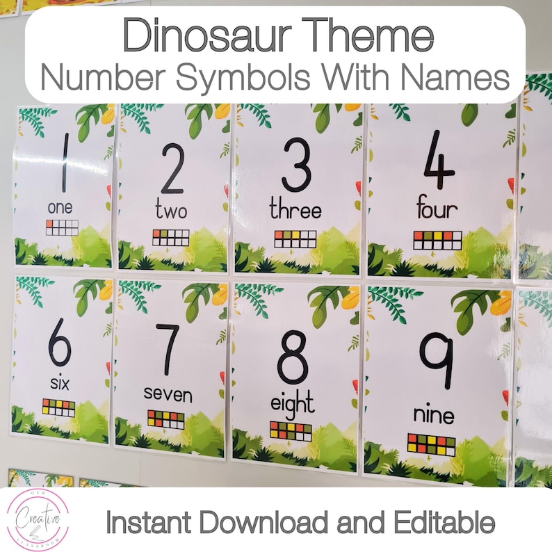 Dinosaur-themed Classroom | Number Flashcards | Number Posters ...