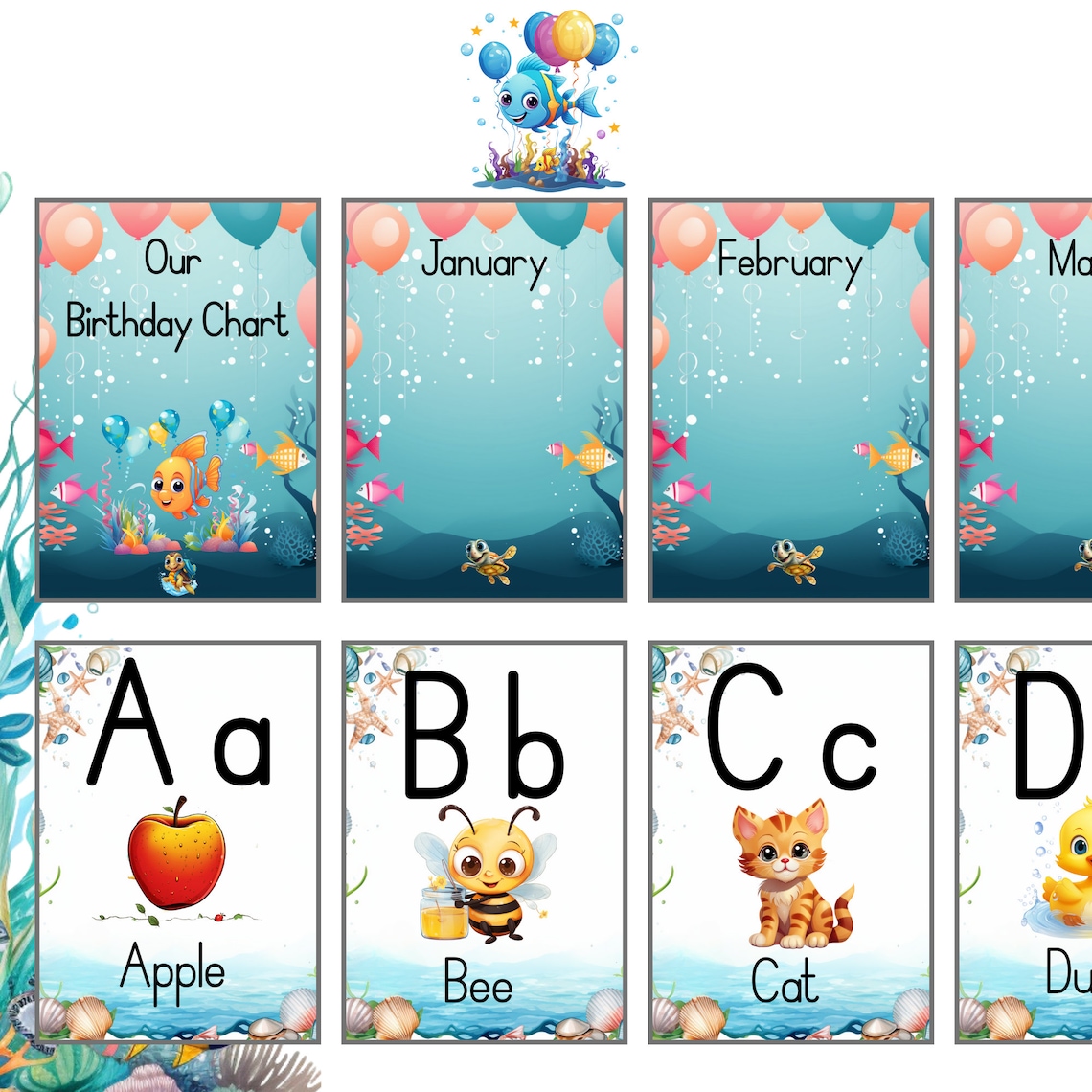 UNDER THE SEA Classroom Decor Bundle Printables Includes 8 Amazing ...