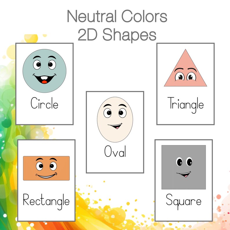 Rainbow Theme Classroom | 2D Shapes | Math Shape Posters | Printable 2D ...