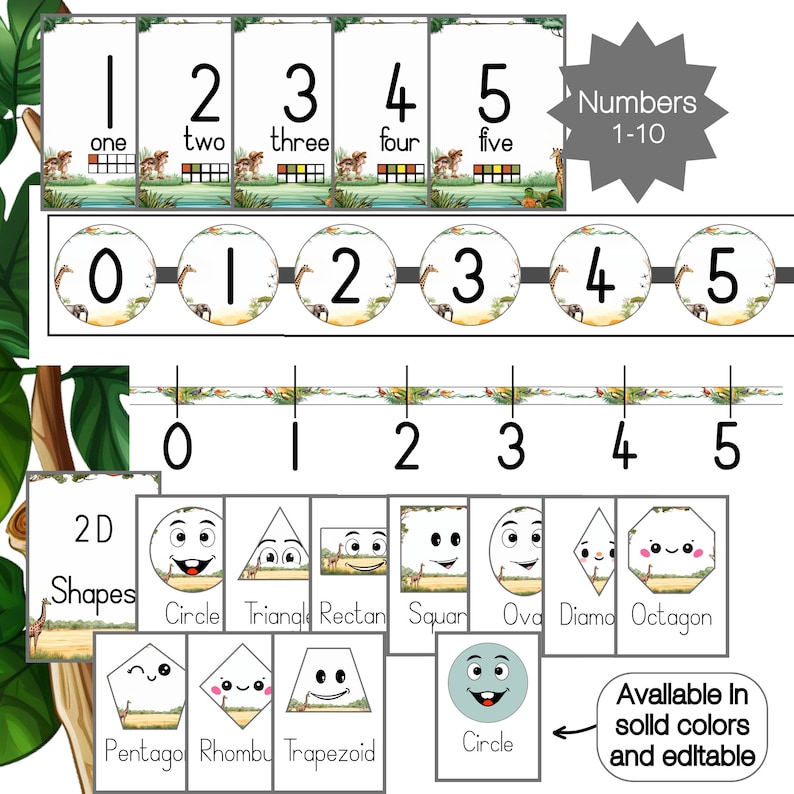 Safari Theme Classroom Decor Bundle Printables - Includes 15 Amazing ...