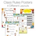 Bee Themed Classroom Rules Posters Printable - Class Rules for ...