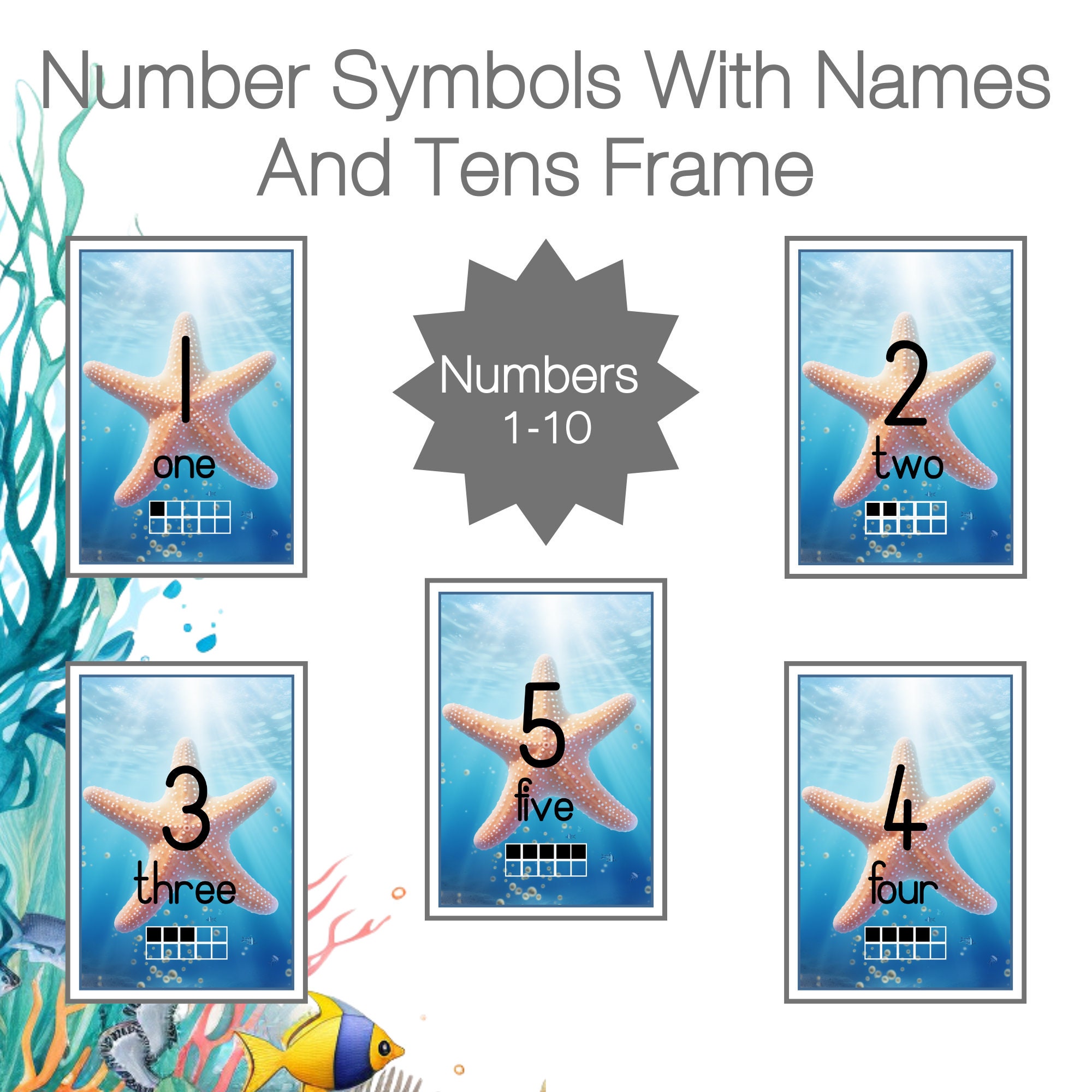 Under the Sea Classroom Theme | Number Flashcards | Number Posters ...