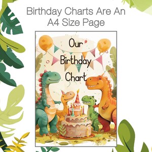 Dinosaur-themed Classroom Birthday Chart Ideas Printable - Birthday ...