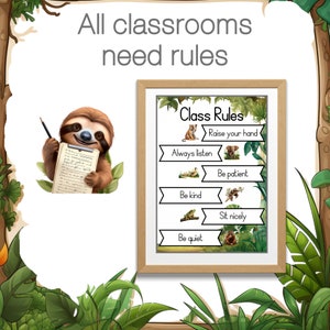 Jungle Theme Classroom Rules Posters Printable - Class Rules for ...