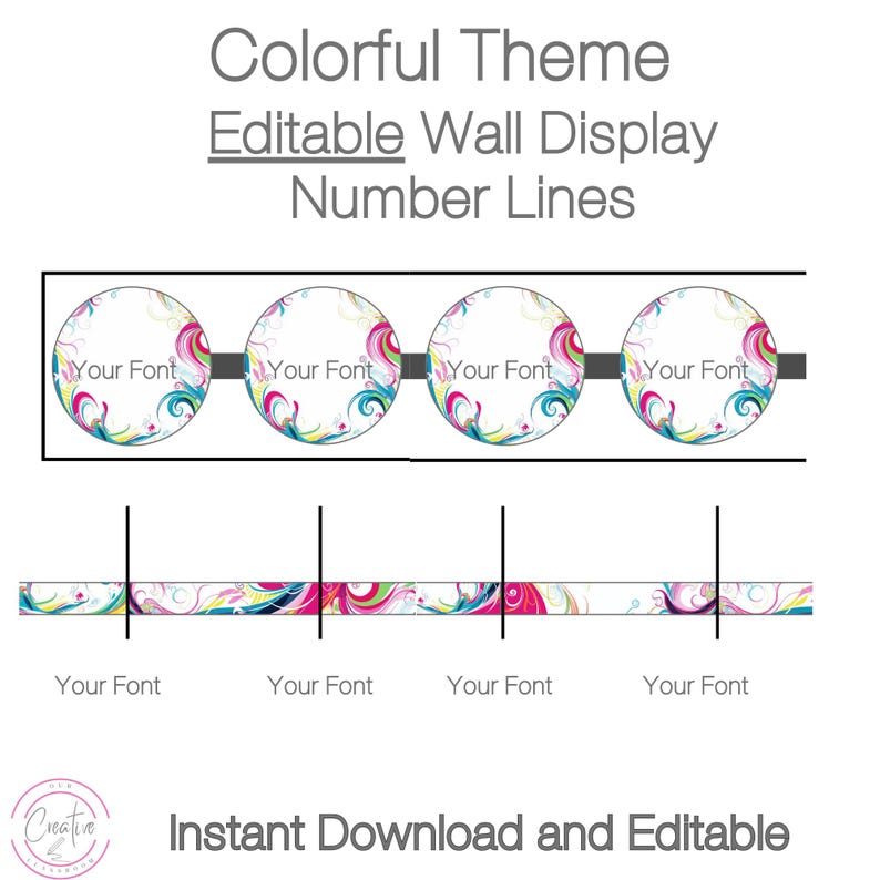 Colorful Classroom Theme Number Line | 2 Various Styles of Number Lines ...