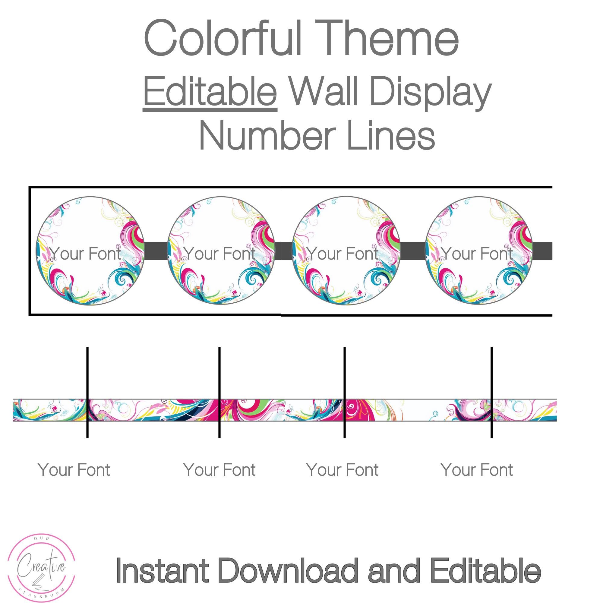 Colorful Classroom Theme Number Line | 2 Various Styles of Number Lines ...