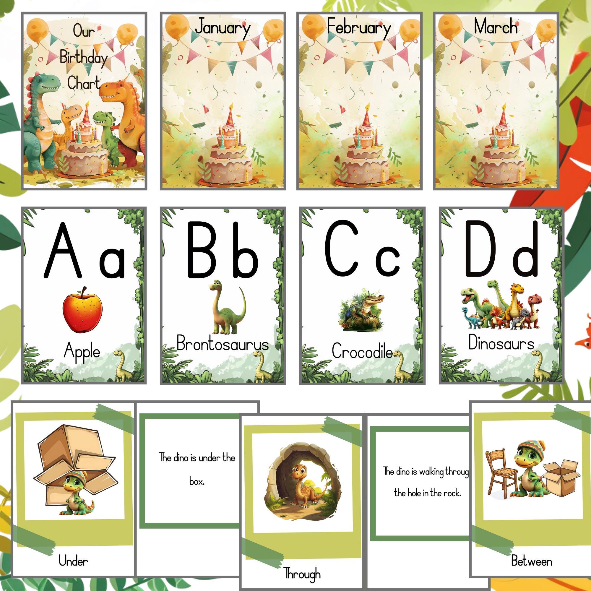 Dinosaur Theme Classroom Decor Bundle Printables - Includes 15 Amazing ...