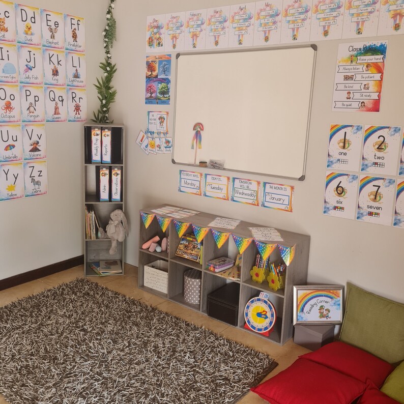 Rainbow Themed Classroom Decor Bundle Printables Includes 7 Amazing ...