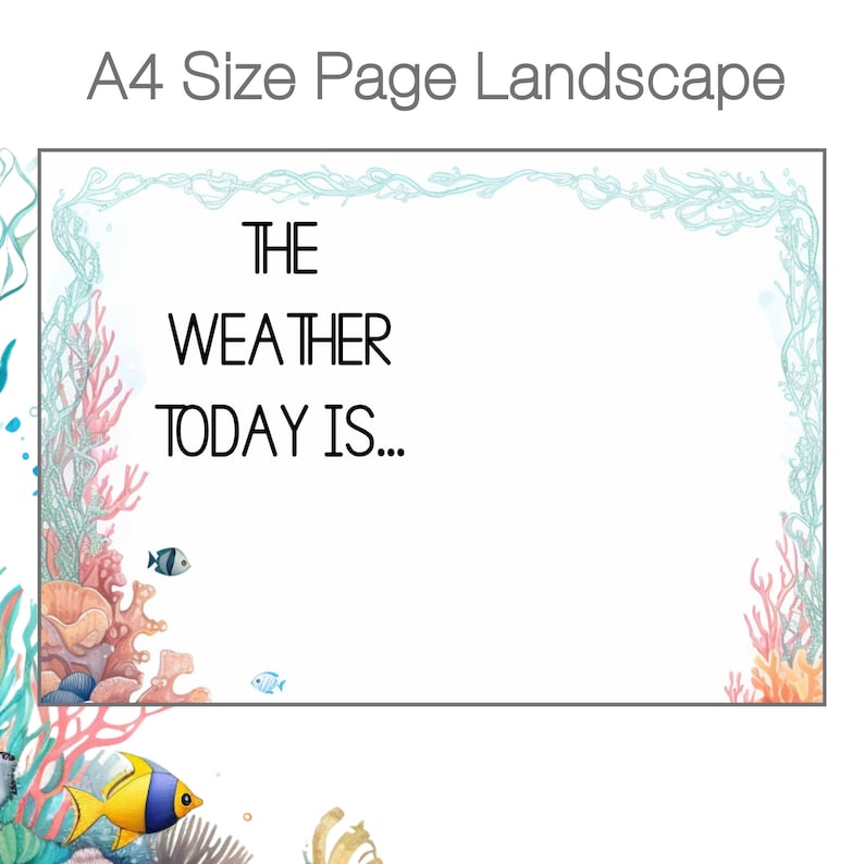 Under the Sea Classroom Theme Kids Weather Chart Printable - All ...