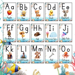 Under the Sea Classroom Theme | Alphabet Posters | Alphabet Class ...