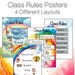 Rainbow Themed Classroom Rules Posters Printable - Class Rules for ...