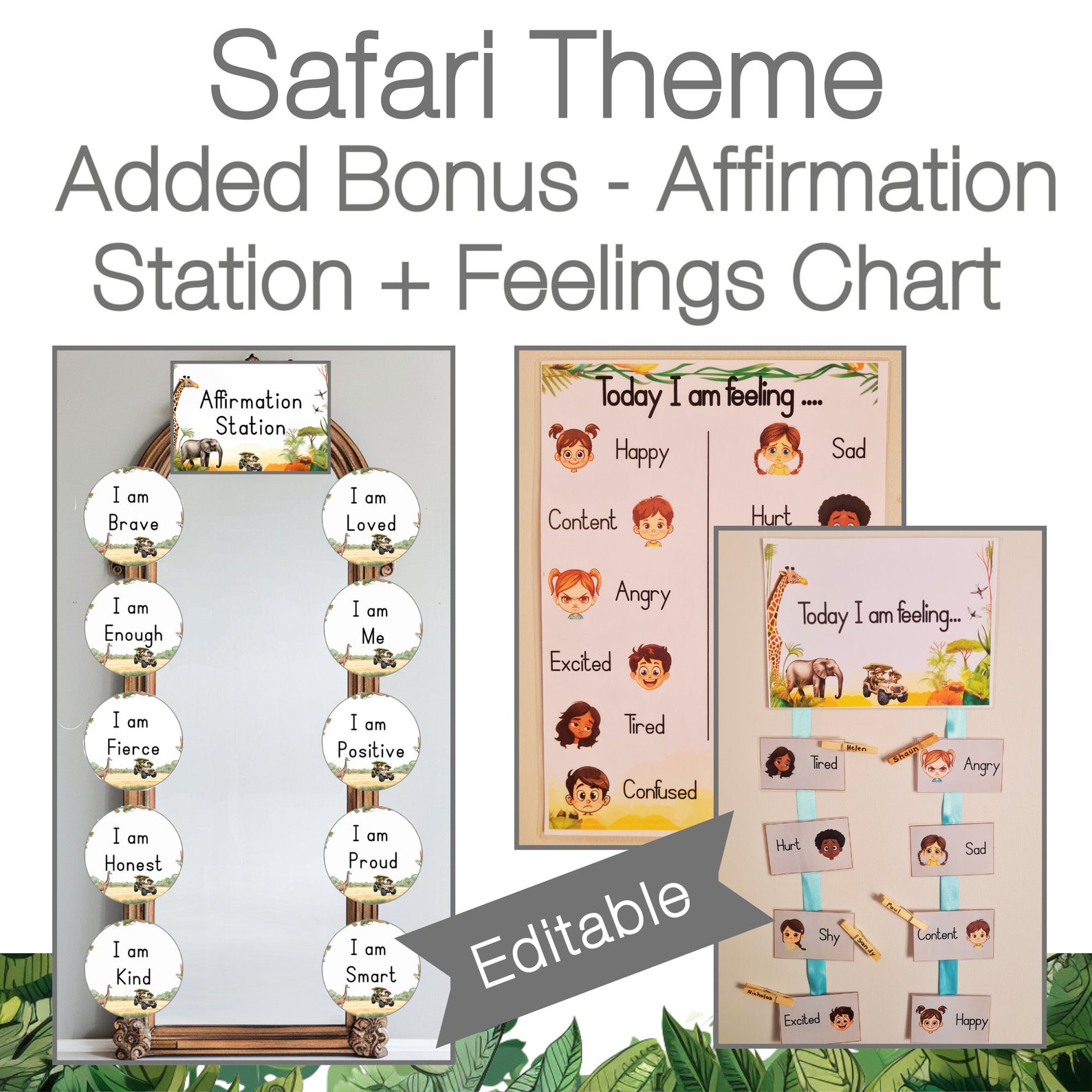 Safari Theme Classroom Decor Bundle Printables - Includes 15 Amazing ...