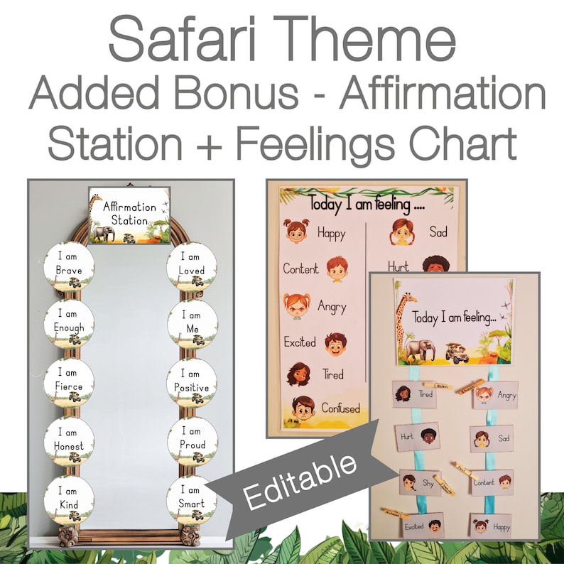 Safari Theme Classroom Decor Bundle Printables - Includes 15 Amazing ...