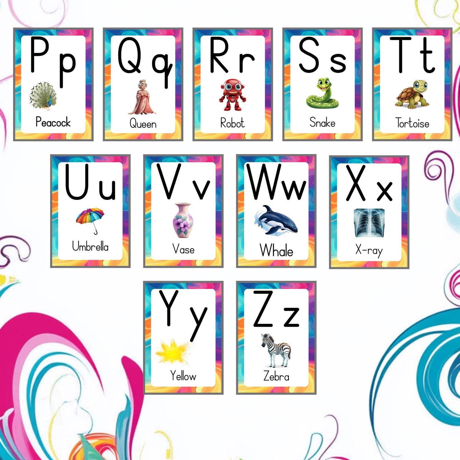 Colorful Classroom Theme Alphabet Posters | Classroom Decor | Phonics ...