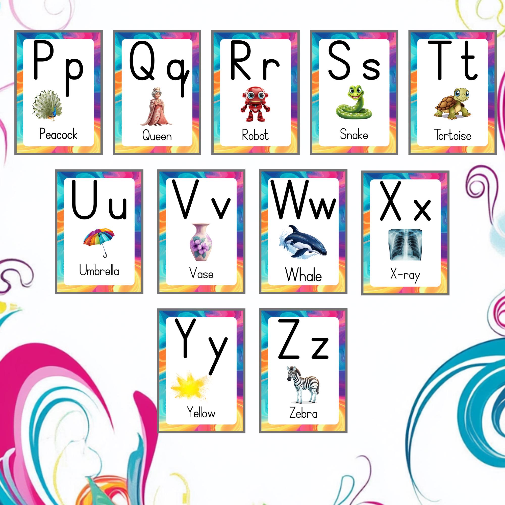 Colorful Classroom Theme Alphabet Posters | Classroom Decor | Phonics ...