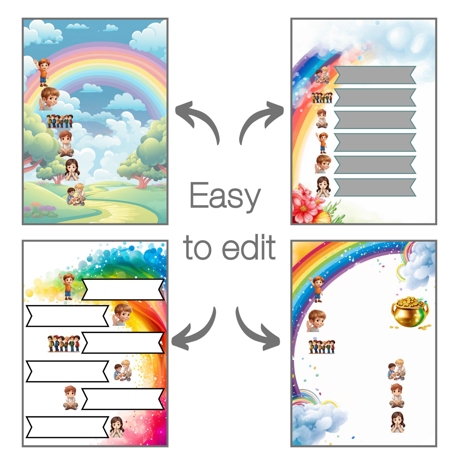 Rainbow Themed Classroom Rules Posters Printable - Class Rules for ...
