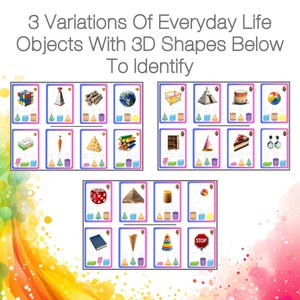 Rainbow Theme Classroom | 3D Shapes | Math Shape Posters | Printable 3D ...