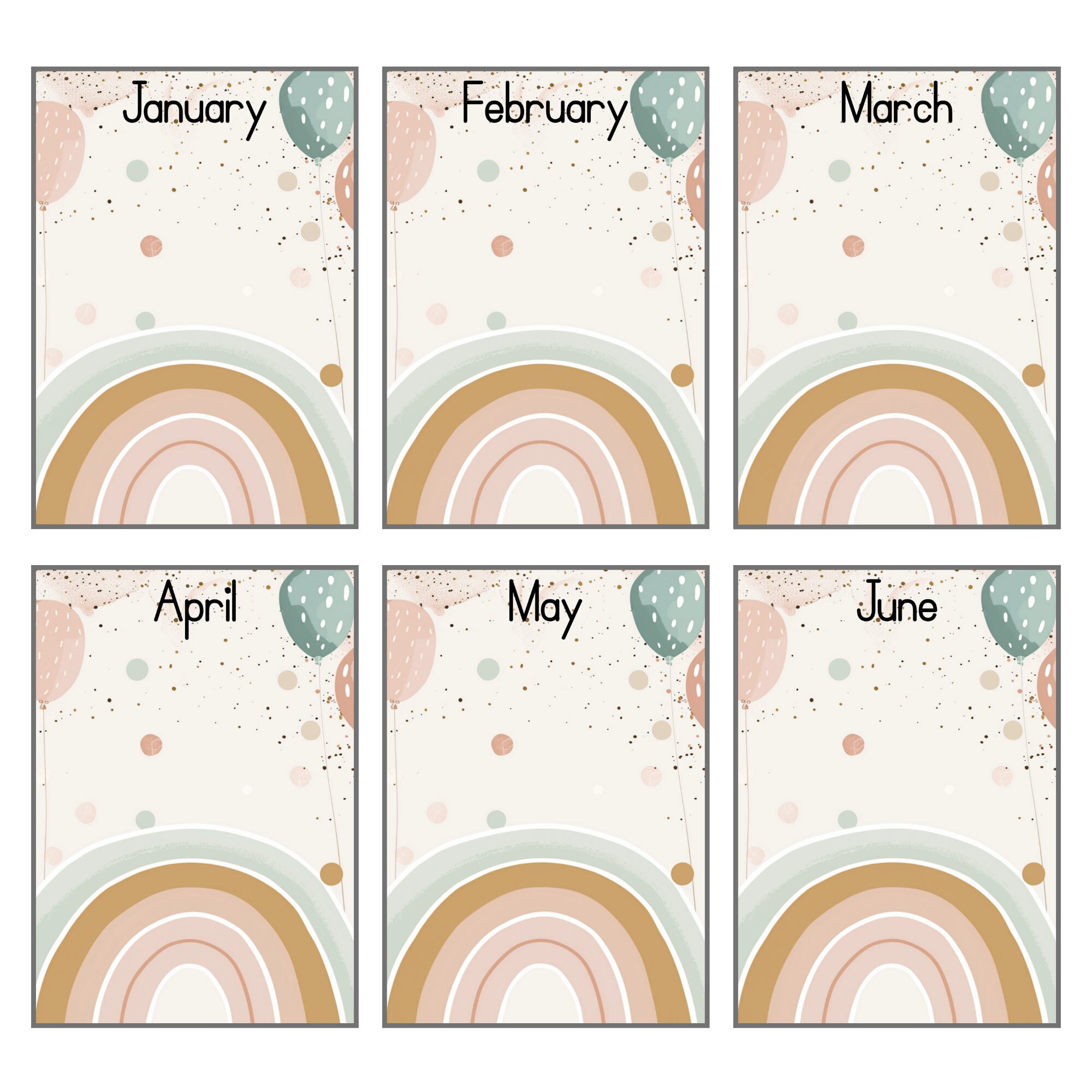 BOHO RAINBOW Birthday Chart | Editable | Pastel Rainbow Classroom Decor ...