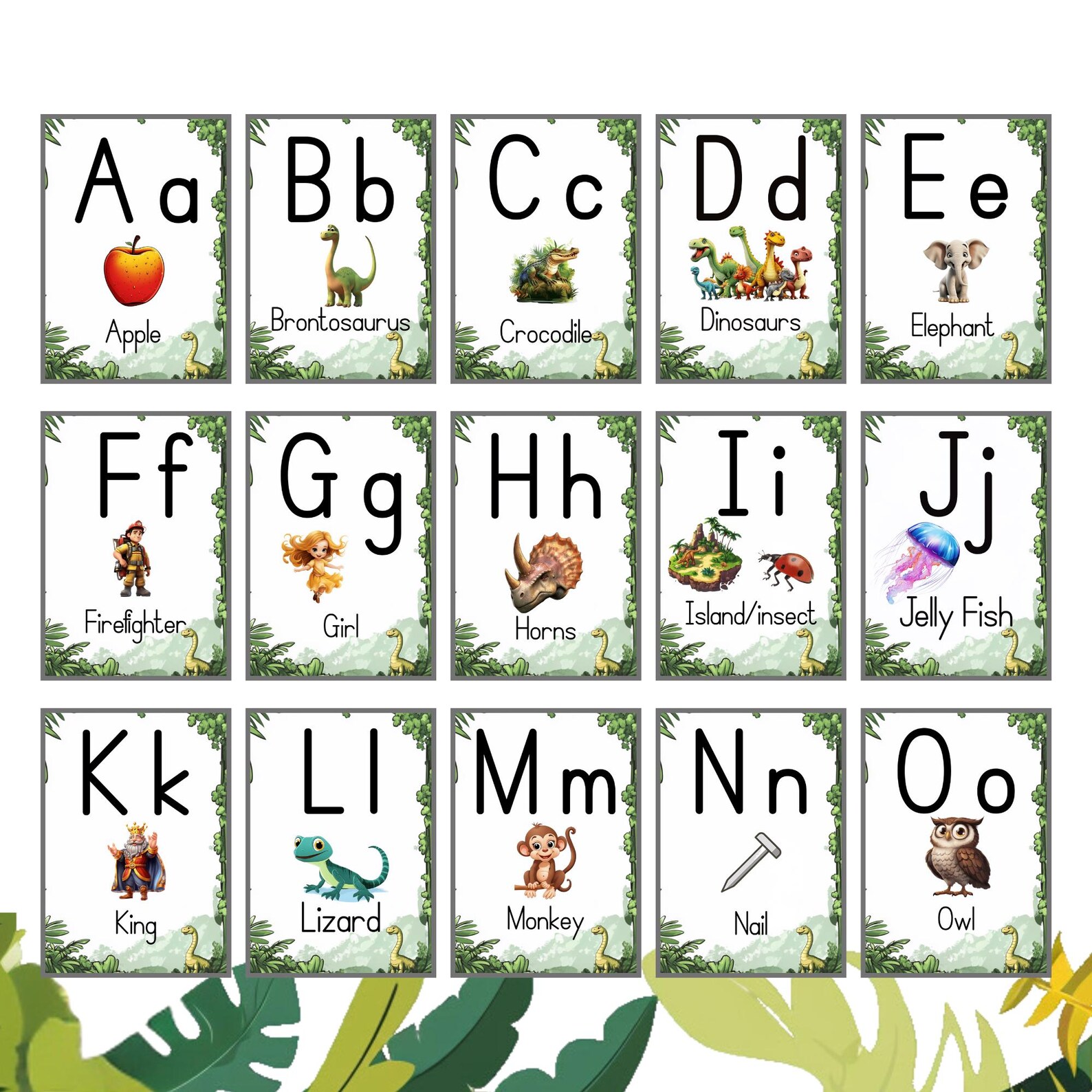 Editable Dinosaur-themed Alphabet Posters | Classroom Decor | Phonics ...