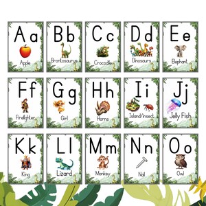 Editable Dinosaur-themed Alphabet Posters | Classroom Decor | Phonics ...