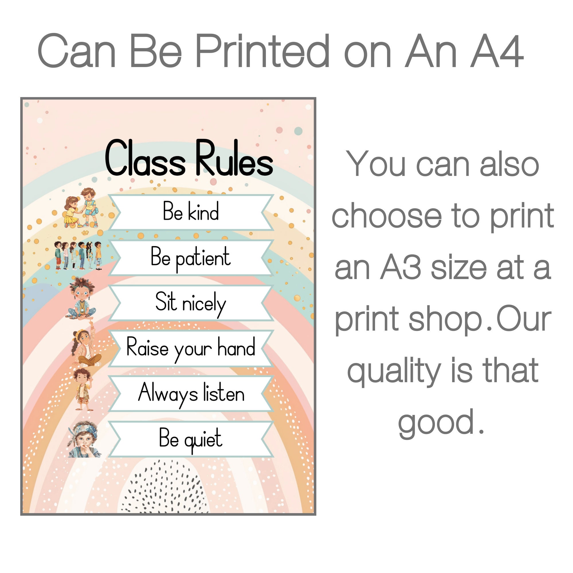 BOHO RAINBOW Classroom Rules Posters | Editable | Pastel Rainbow ...