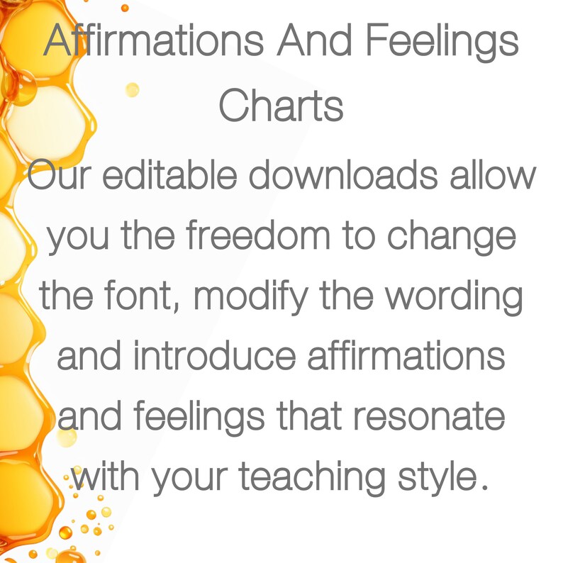 Bee Theme Affirmation Station and Feelings Chart | Editable ...