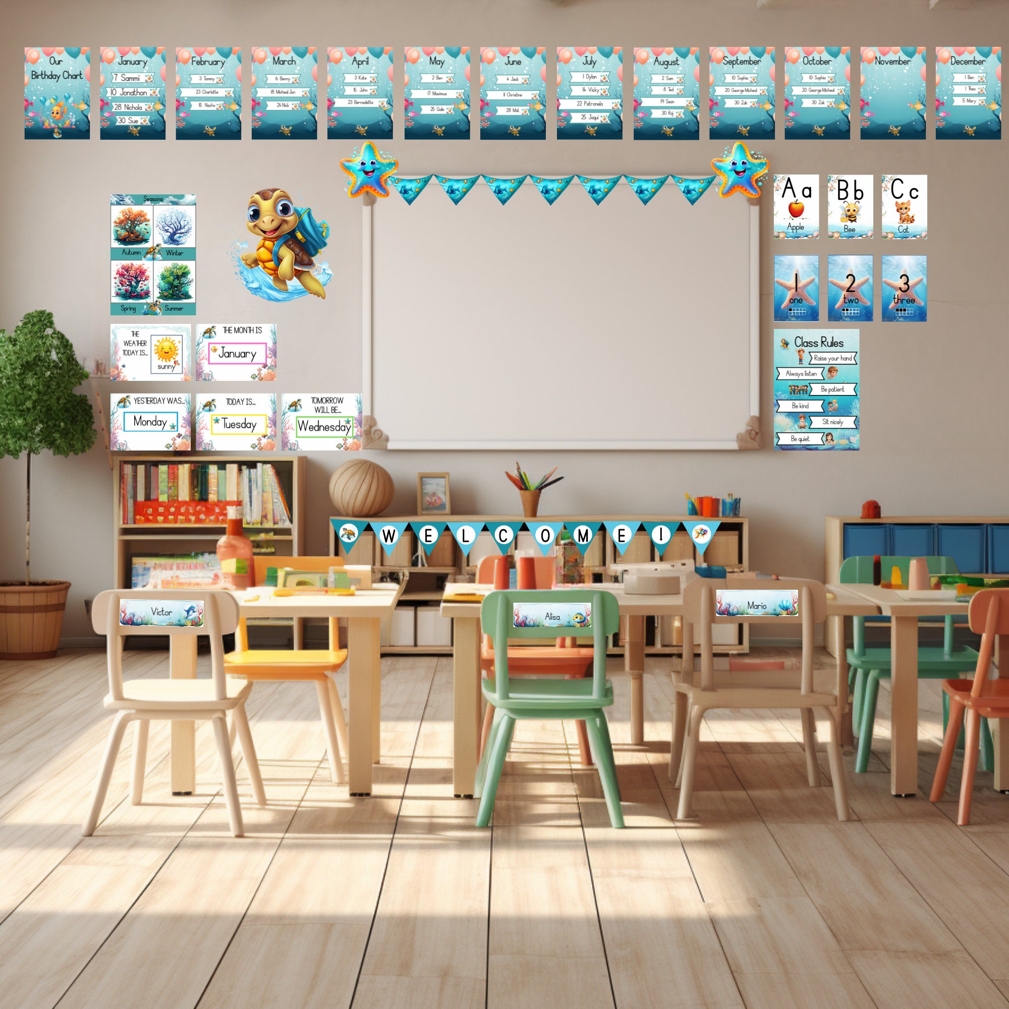 Under the Sea Classroom Theme Classroom Name Tags Printable Name Tags ...