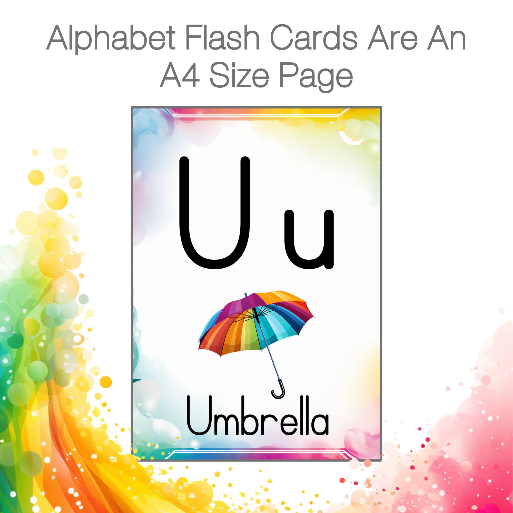 Rainbow Themed Classroom Alphabet Flashcards PDF Printable - Alphabet ...