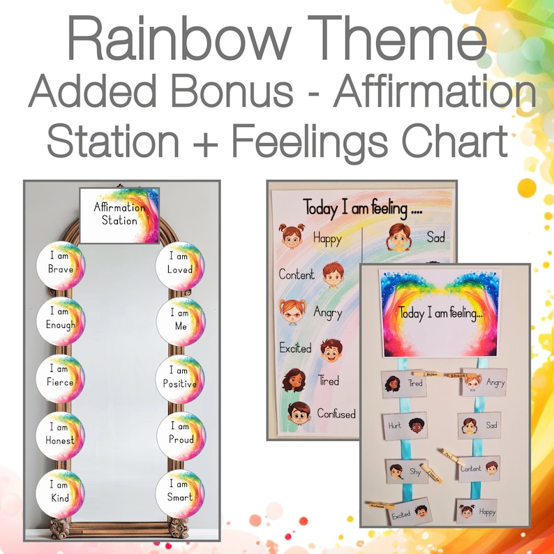 Rainbow Themed Classroom Décor Bundle Printables includes 13 Amazing ...