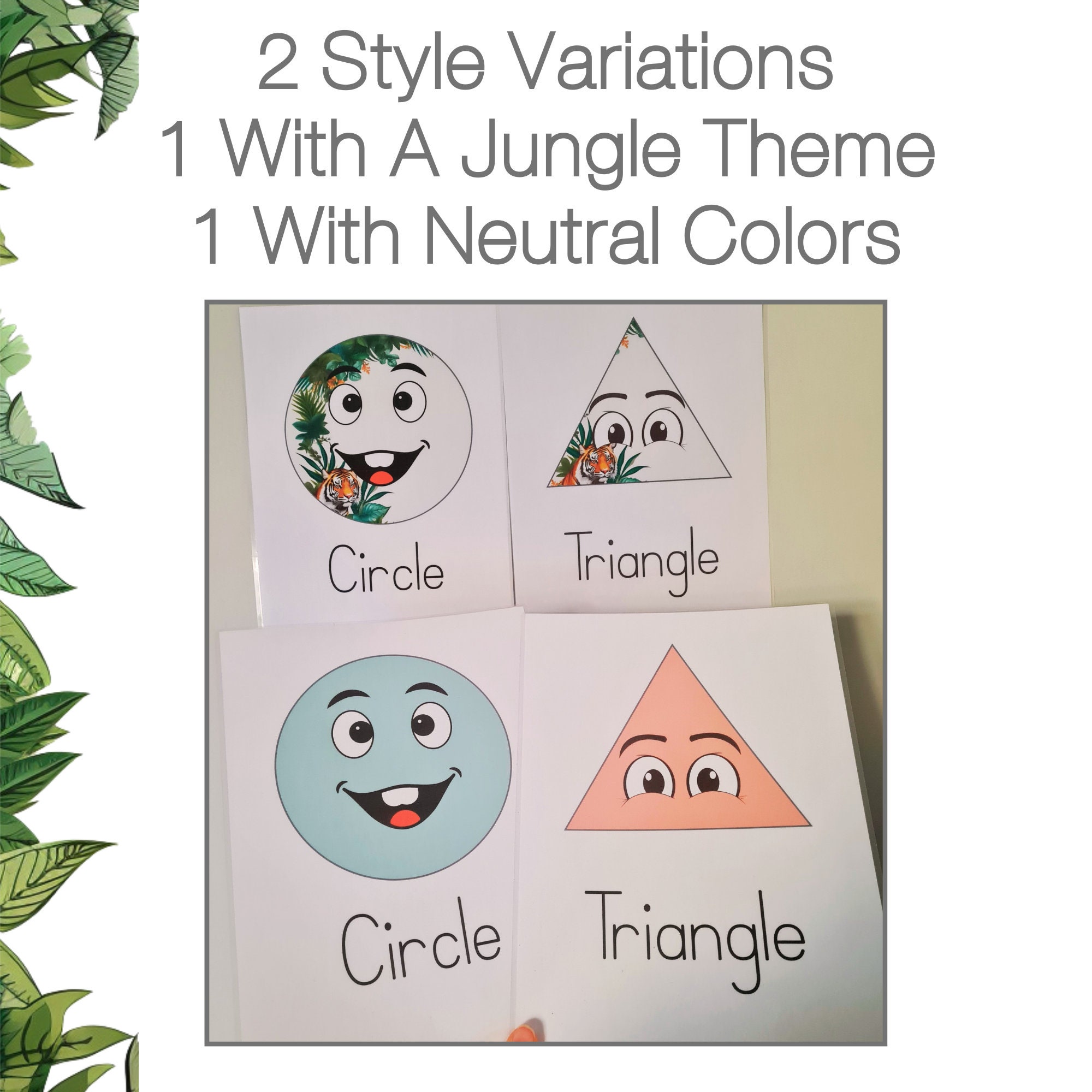 Jungle Classroom Theme 2D Shapes Math Shape Posters Printable 2D Shapes ...